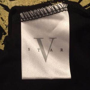 V Star | Shirts | Vstar Long Sleeve Black Shirt With Gold Detail | Poshmark